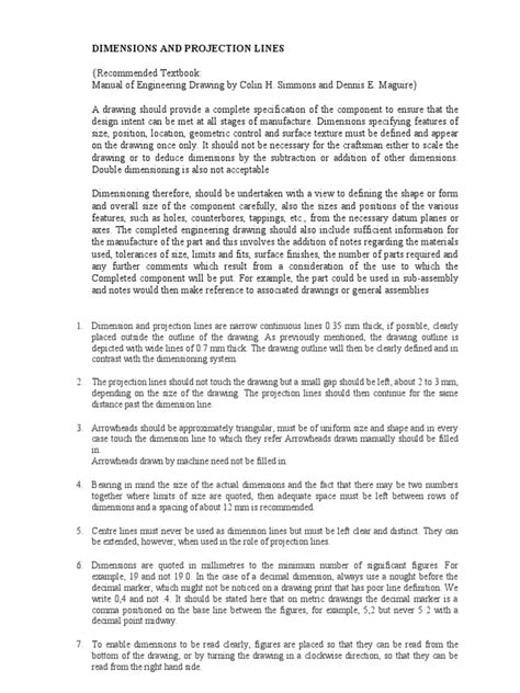 dimension and projection lines are narrow continuous lines 0 pdf