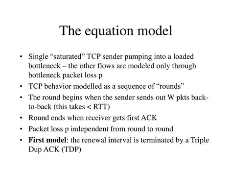 Ppt Tfrc Tcp Friendly Rate Control Using Tcp Equation Based Congestion Model Powerpoint
