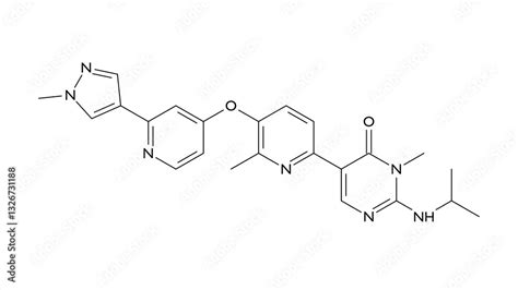 Vimseltinib Molecule Structural Chemical Formula Ball And Stick Model
