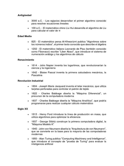 Antigüedad De Los Algoritmo Pdf Algoritmos Science