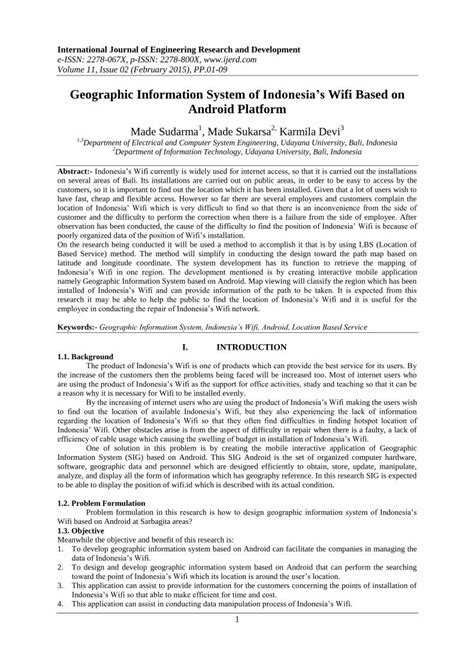 Pdf Geographic Information System Of Indonesias Wifi Based