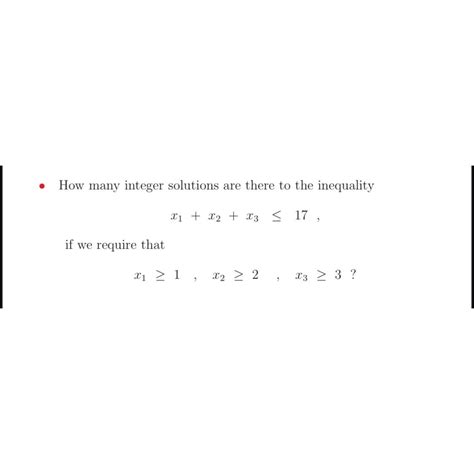 Solved How Many Integer Solutions Are There To The