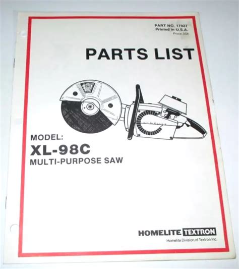 Complete Homelite Xl Parts Diagram For Easy Repair And Maintenance