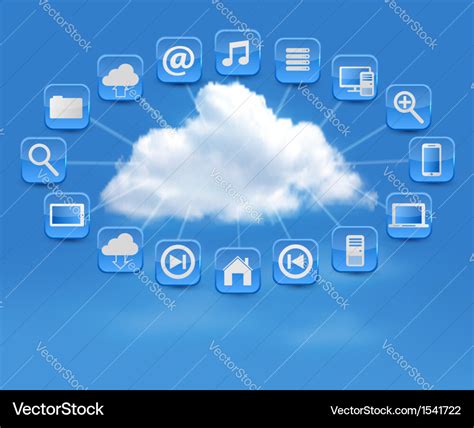 Cloud Computing Concept Background With Icons Vector Image