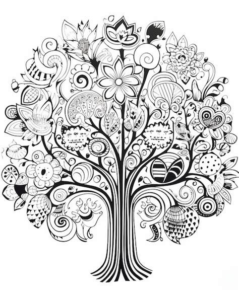 8 000 Tree Illustrations Coloring Pages Pictures