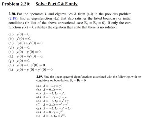Solved For The Operators L And Eigenvalues Lambda From A I