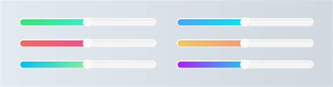 Sliders Set Gradient User Interface Elements Switches For Web Pages