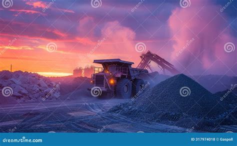 Maquinaria Pesada En Funcionamiento En Una Fosa De Grava Durante El