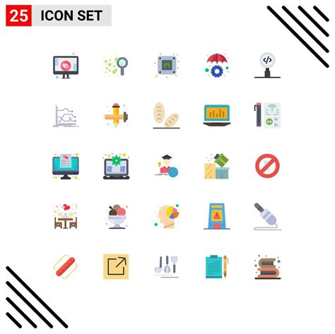 Set Of 25 Vector Flat Colors On Grid For Development Code Electric Development Protection