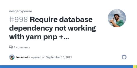 Require Database Dependency Not Working With Yarn Pnp Workspaces
