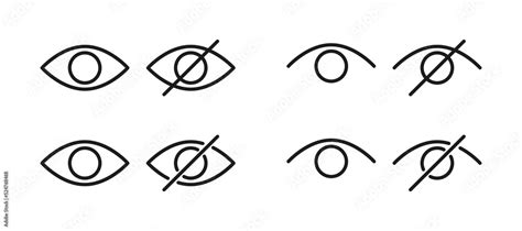 Password Hidding Icons Set Icons For Data Privacy And Sensitive Content Mark Outline Vector