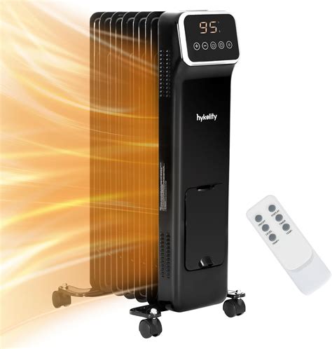 Hykolity Oil Filled Radiator Heater With Remote Black Home And Kitchen