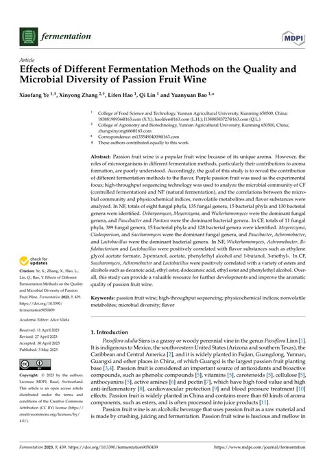 Pdf Effects Of Different Fermentation Methods On The Quality And Microbial Diversity Of