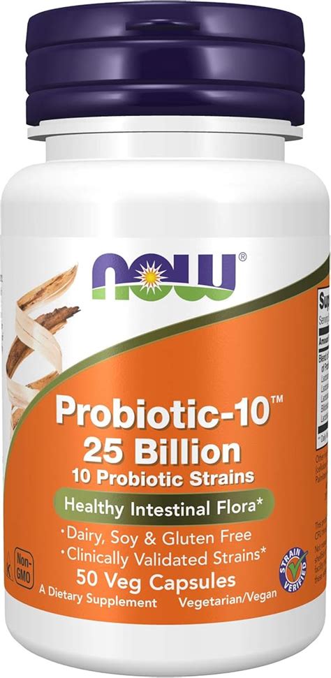 NOW Probiotic-10 25 Billion,50 Veg Capsules: Amazon.com.au: Health ...