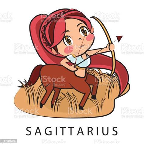 궁수 자리 소녀 캐릭터 별자리 조디악 일러스트 여자에 대한 스톡 벡터 아트 및 기타 이미지 여자 점성술 기호 켄타우루스