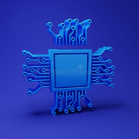 Blue Processor Icon Isolated On Blue Background Cpu Central Processing Unit Microchip