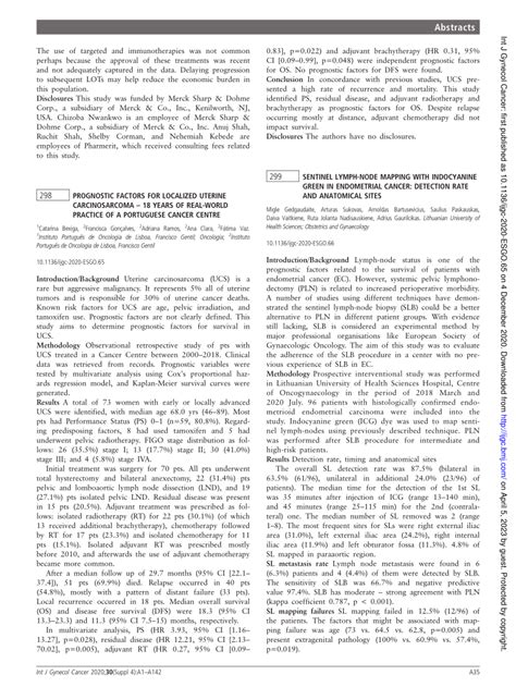 Pdf 299 Sentinel Lymph Node Mapping With Indocyanine Green In