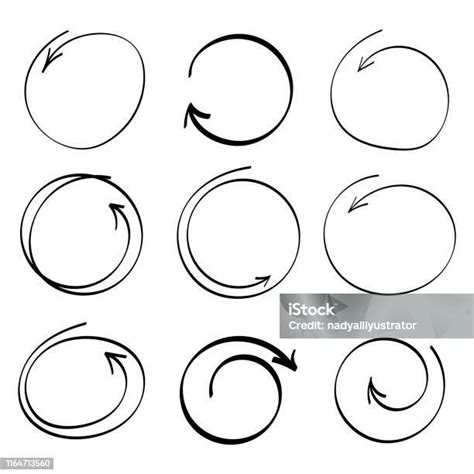 손으로 그린 원 선 스케치 세트 메시지 노트 마크 디자인 요소에 대한 벡터 원형 낙서 둥근 원 0명에 대한 스톡 벡터 아트 및 기타 이미지 Istock