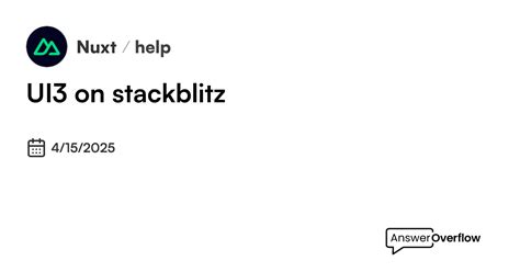 Ui3 On Stackblitz Nuxt
