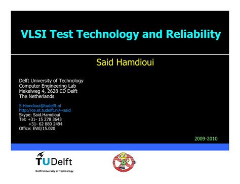 PDF VLSI Test Technology And Reliability Ocw Tudelft Nl VLSI Test Technology And