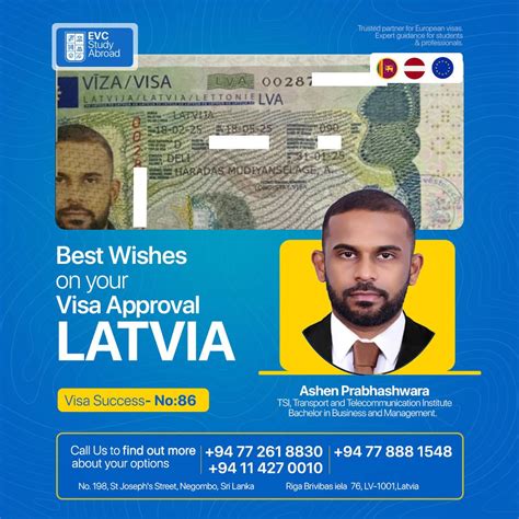 Evc Congratulations To Ashen Prabhashwara On Your Visa Approval To Latvia 🇱🇻🎉 Wishing You All