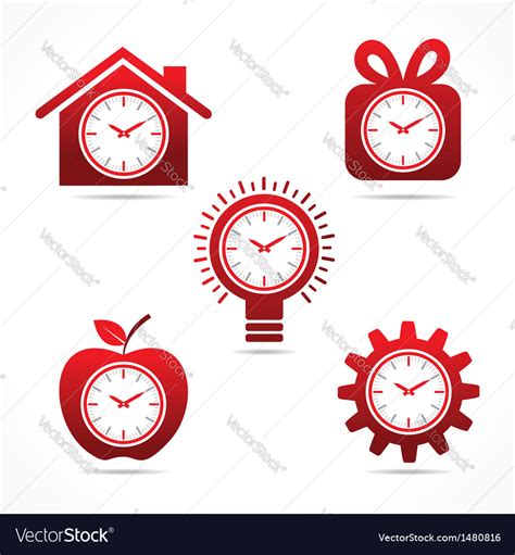 Set Of Clock In Different Shapes Royalty Free Vector Image