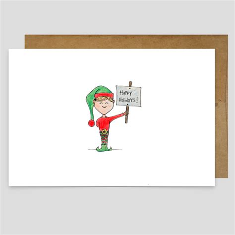 Happy Holidays Elf Greeting Card