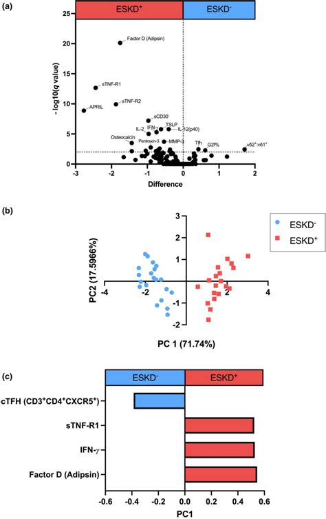 Volcano Plot A Utilising A Multiple T‐test Comparison Between Eskd⁻ Download Scientific
