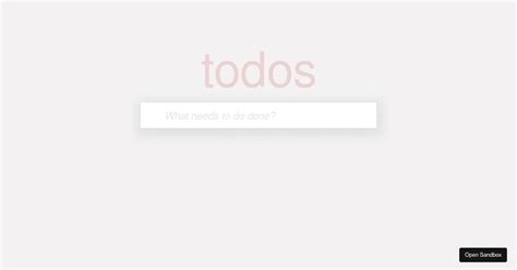 React Todos Codesandbox