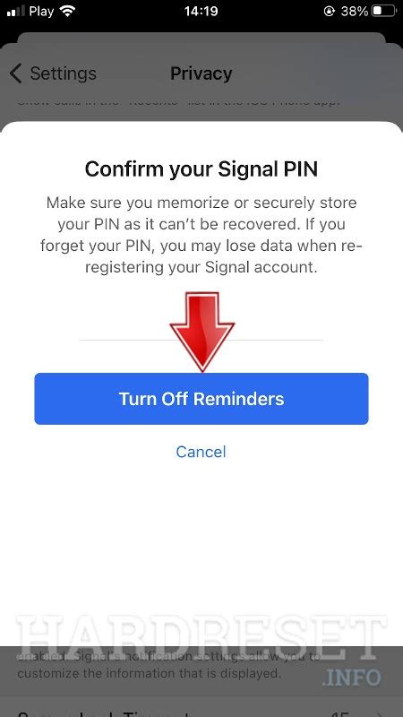 How To Disable PIN Reminder In Signal How To HardReset Info