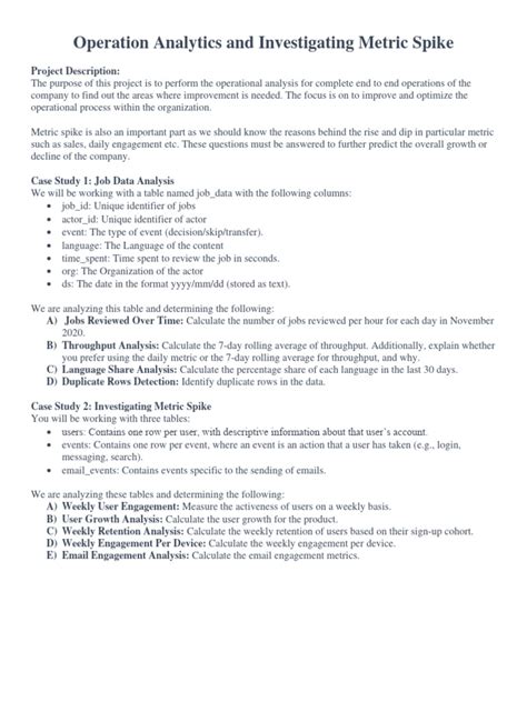 Operation Analytics And Investigating Metric Spike Pdf Chromebook Tablet Computer
