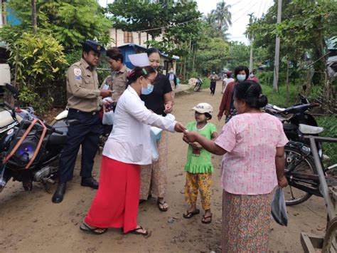 ငရုတ်ကောင်းမြို့ရှိ ပြည်သူများကိုဗစ် ၁၉ရောဂါ ကူးစက်ပြန့်ပွားမှု မဖြစ်ပွားစေရန် နှာခေါင်းစည်း