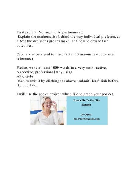 First Project Voting And Apportionment Explain The Mathematidocx