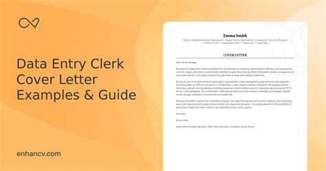 Professional Data Entry Clerk Cover Letter Examples And Template For
