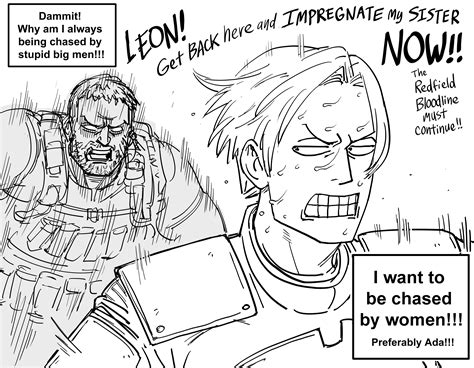 Leon S Kennedy And Chris Redfield Resident Evil And 2 More Drawn By