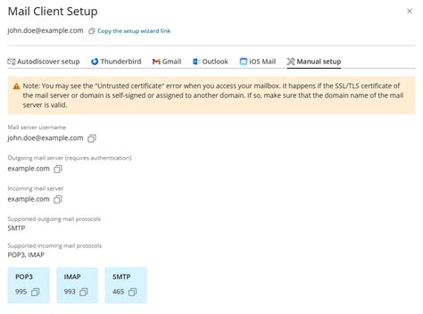 How To Configure A Mail Client For A Mailbox Created In Plesk Plesk