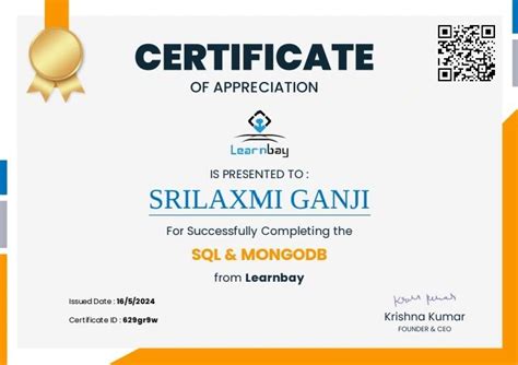 I Am Excited To Announce That I Have Earned The Sql And Mongodb For