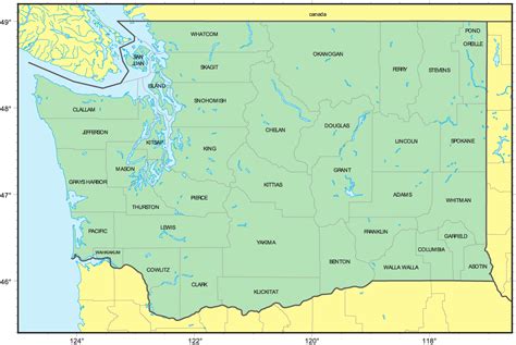 Map Washington Counties