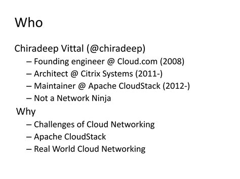 Scalable Networking In Apache CloudStack PPT