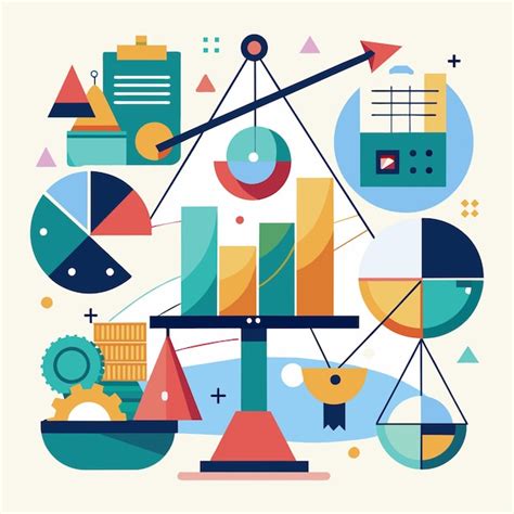 Premium Vector A Variety Of Objects Being Weighed On A Balance Scale Showing A Comparison Of