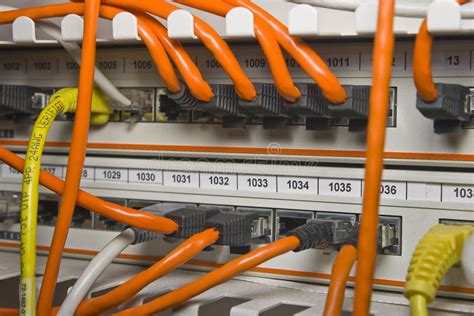 Patch Panel Server Rack With Gray Cords Stock Image Image Of Cabling Digital