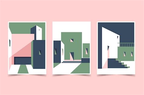 최소한의 아키텍처 커버 무료 벡터