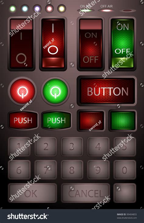 Vector Set Buttons Switches Stock Vector Royalty Free 99404855