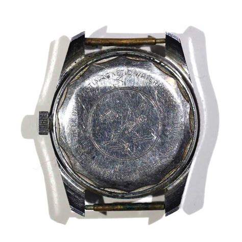 Vintage Orvin 17 Jewels Diver Diving Style Glow In The Dark Black Dial Diver Bezel Shock
