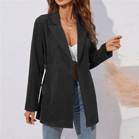 Aboser Womens Casual Blazers Flower Print Lapel Jackets Work Office