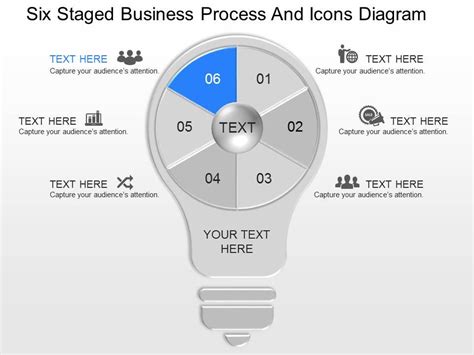 Gn Six Staged Business Process And Icons Diagram Powerpoint Template PowerPoint Presentation