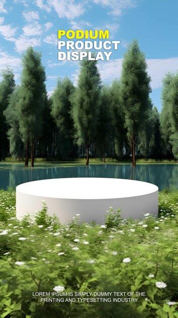 여름의 우아한 스토리 포디움 무대 쇼 제품 프레젠테이션을 위한 제품 디스플레이 모 프리미엄 Psd 파일