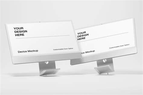 Premium Psd Computer Mockup On Modern Minimal Background Customizable