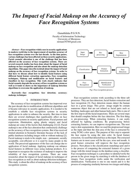 Pdf The Impact Of Facial Makeup On The Accuracy Of Face Recognition Systems