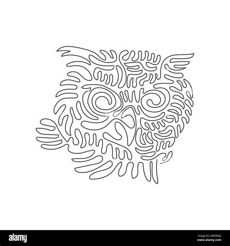 Continuous Curve One Line Drawing Of Adorable Owl Abstract Art Single Line Editable Stroke